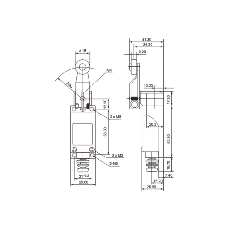 JG - XZ-8104 - Limit Switch Side Rotary Lever | 81 Series - JIGO India